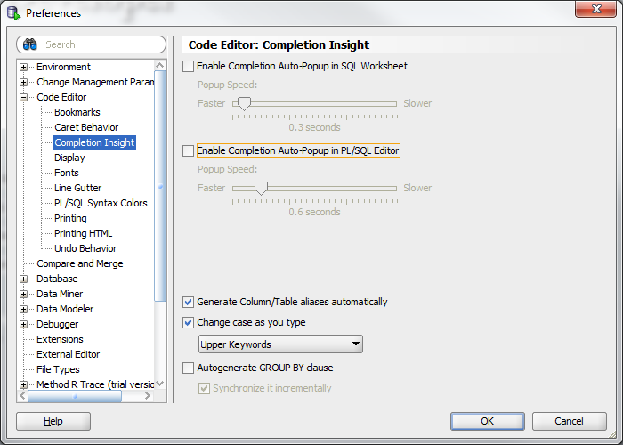 Code Completion Insight With Oracle Sql Developer