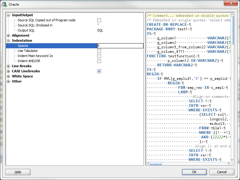 How To: Configure TABs in SQL Developer