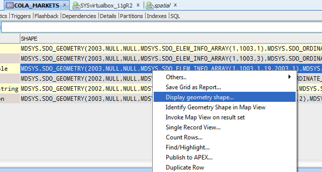 Visualize Spatial Data With Sql Developer