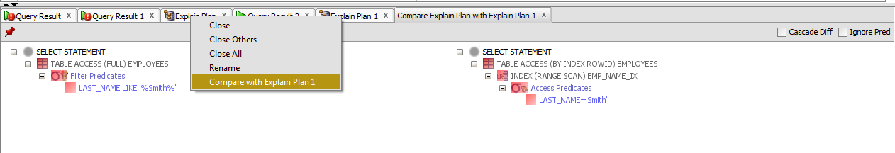 Quick Tip Comparing Explain Plans With Sql Developer 8217