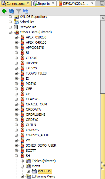 Sql Developer Trick Dropdown Vs Tree