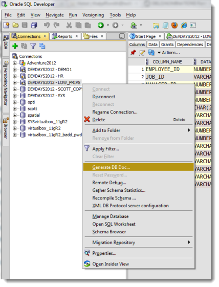 JAVADOC for the Oracle Database a la DBDOC