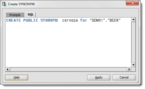 Using XML Extensions in SQL Developer to Extend SYNONYM Support