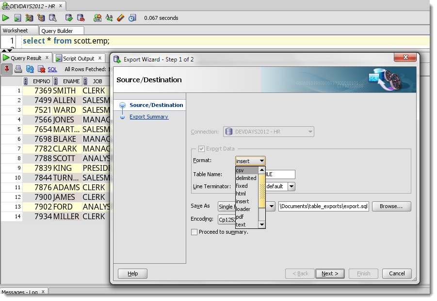 Formatting Query Result Sets In Oracle Sql Developer