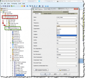 Managing Storage Properties for Multiple Tables in Oracle SQL Developer Data Modeler