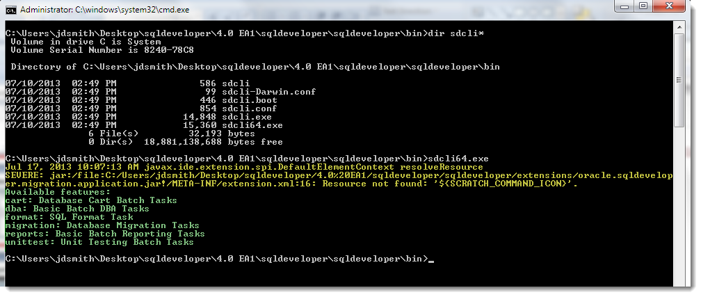 SQL Developer 4 0 And The Command Line Interface CLI 