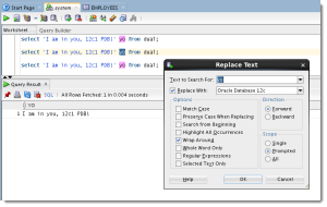 Oracle SQL Developer 4 Quick Hit: Search and Replace