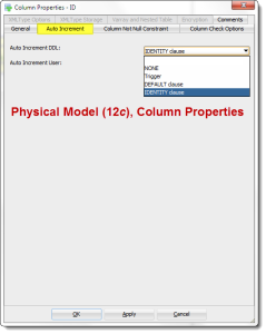 Defining 12c IDENTITY Columns in Oracle SQL Developer Data Modeler