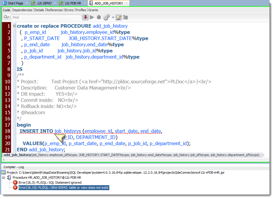 30 SQL Developer Tips in 30 Days, Day 20: See, Click, Goto Error Messages 30 SQL Developer Tips in 30 Days, Day 20: See, Click, Goto Error Messages