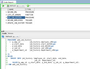 Oracle SQL Developer Code Reports