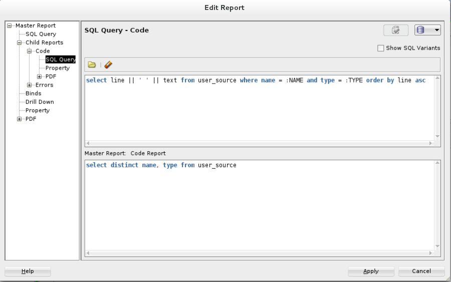 Oracle Sql Developer Code Reports