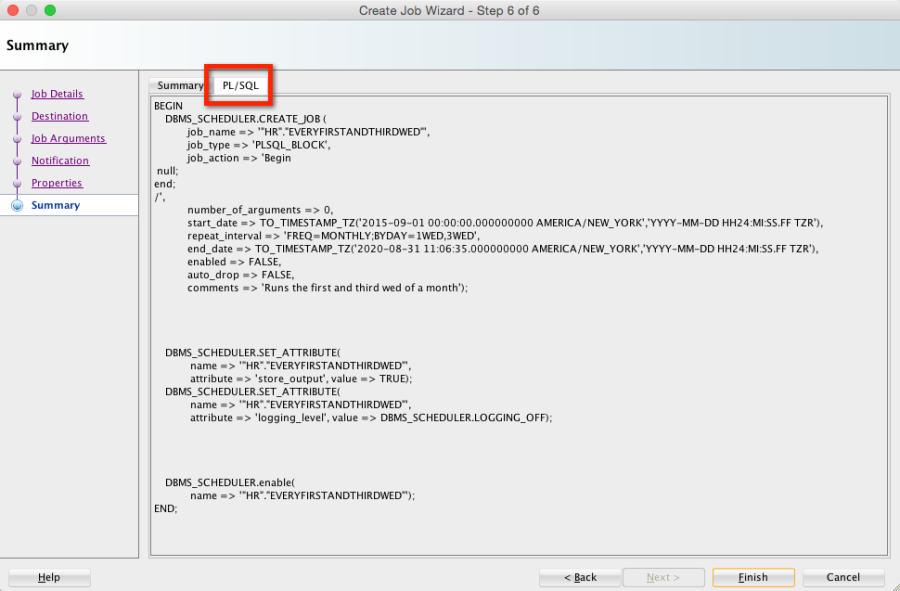 Job Frequency With Dbms Scheduler And Sql Developer