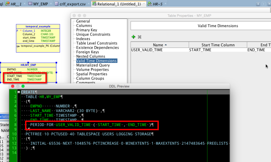 12c Temporal Validity Support in SQL Developer Data Modeler