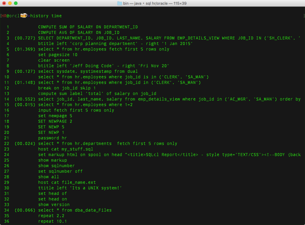 What The Sql History