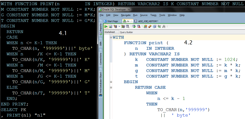 Code Formatting Improvements in Oracle SQL Developer v4.2