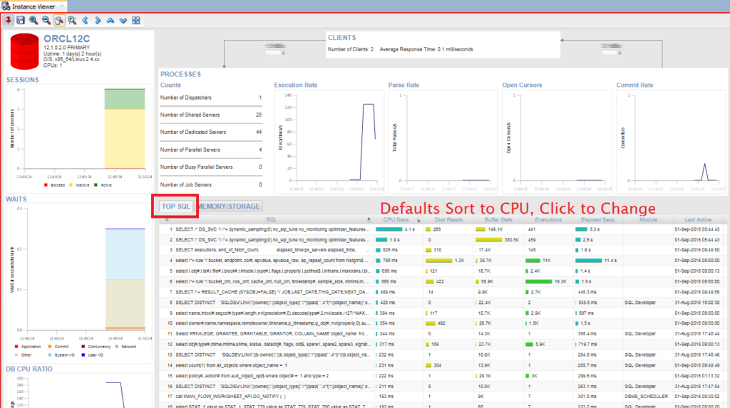 Tuning The Instance Viewer In Oracle Sql Developer