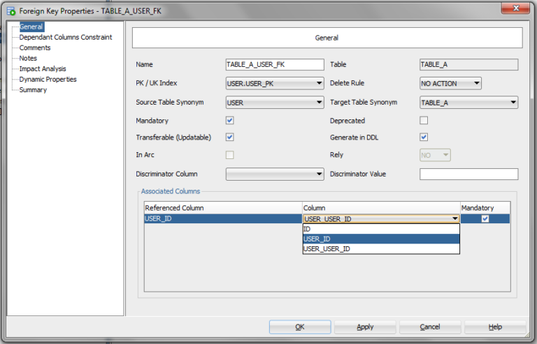 Data Modeler: Foreign Key Create New Column vs Use Existing Data Modeler: Foreign Key Create New Column vs Use Existing