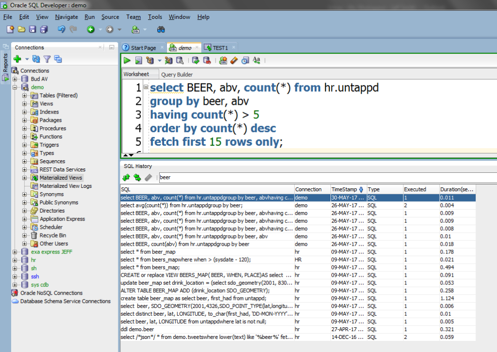 Mandatory SQLDev Tip: Filter Your History Mandatory SQLDev Tip: Filter Your History