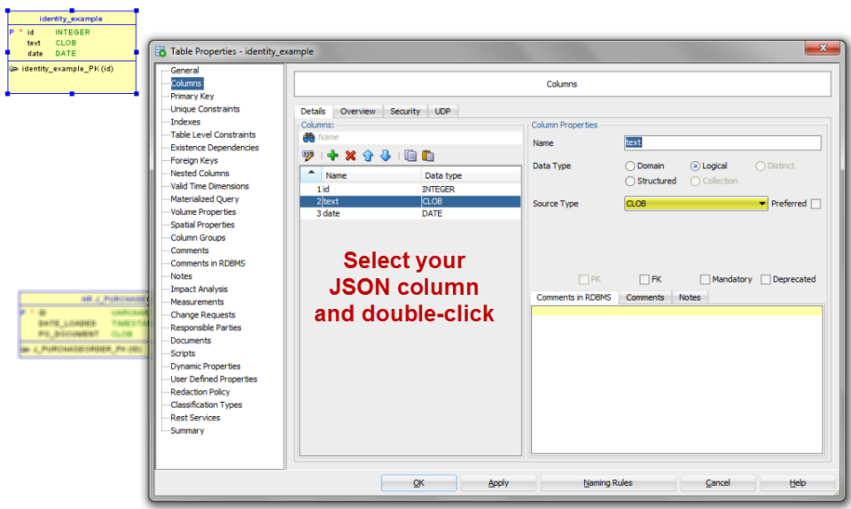 Modeling Json And Check Constraints In Sql Developer 8271