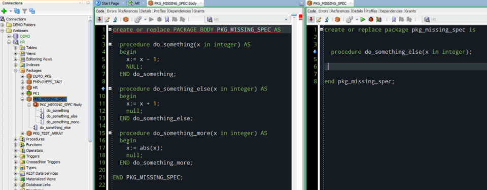 Oracle SQL Developer PL/SQL Packages Trick – Synchronize!