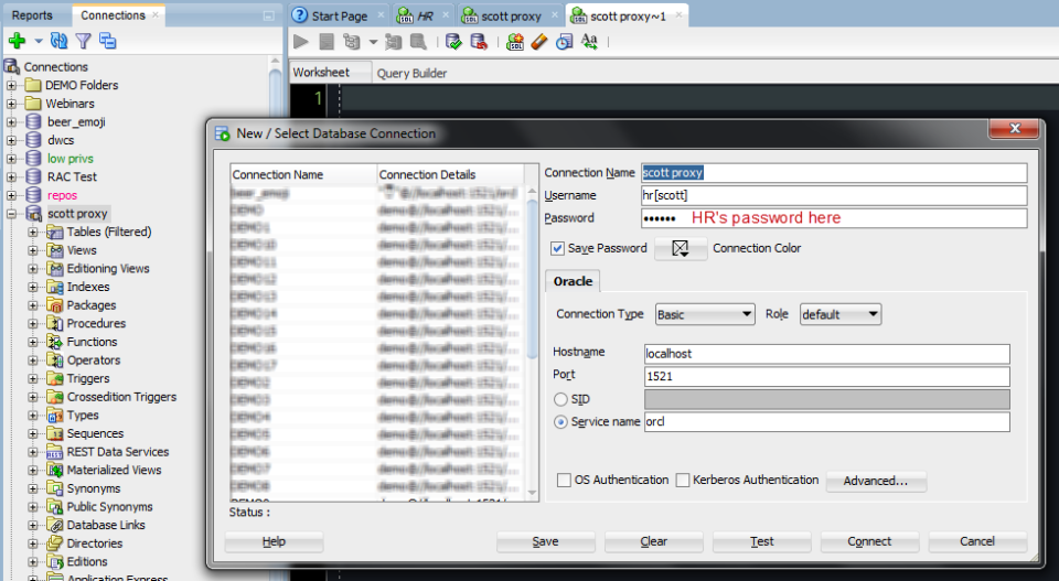 Using Proxy Connections in Oracle SQL Developer Using Proxy Connections in Oracle SQL Developer