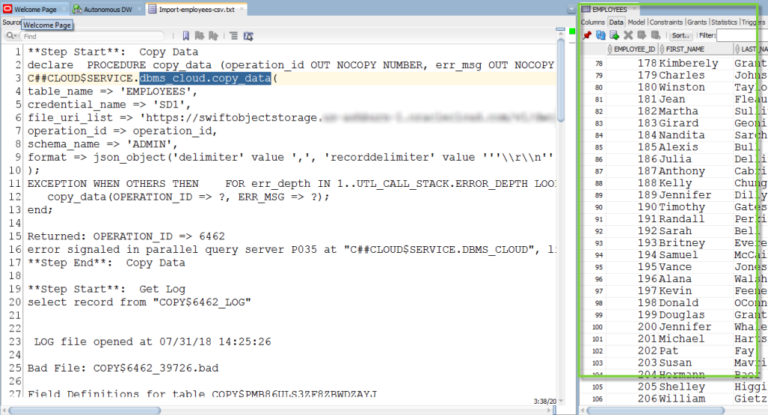 Loading data from OSS to Oracle Autonomous Cloud Services with SQL ...