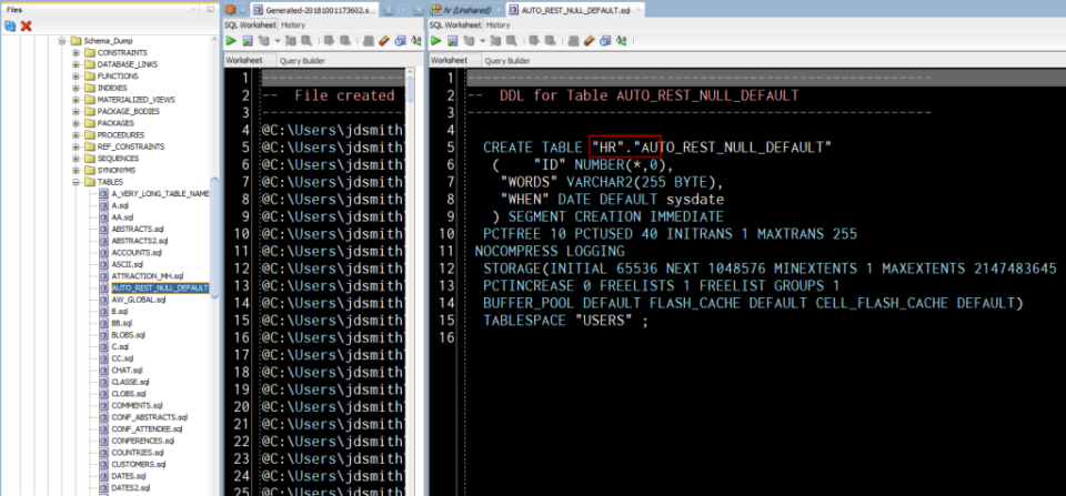 Unloading An Oracle Schema To Script Files For Source Control