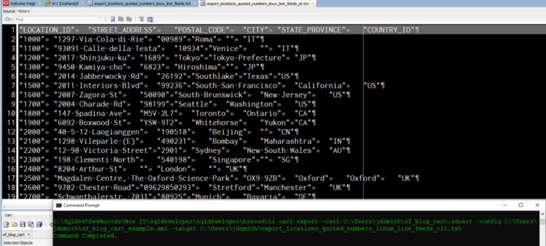 Scheduling Oracle Exports Using SQL Developer's Cart (CLI)