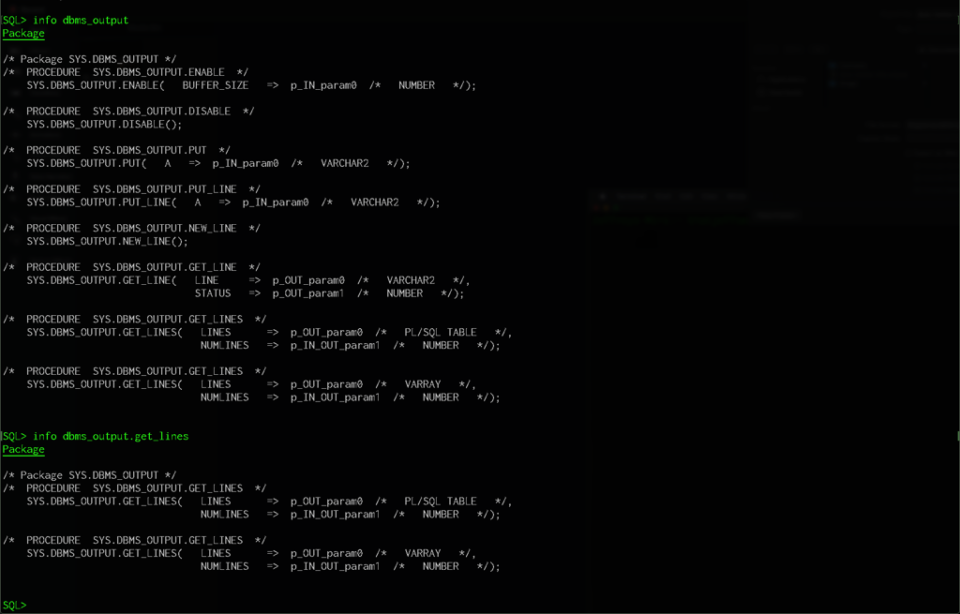 Info Vs Desc Learning About Your Oracle Schema Objects At The Command Line