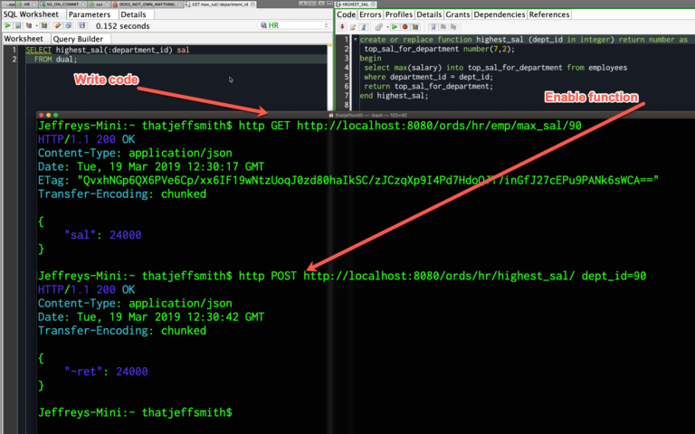 Executing PL/SQL PACKAGE.PROCEDURE via REST