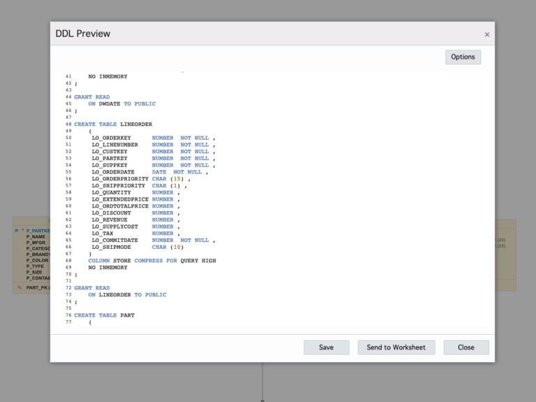Exploring the new SSB Schema with SQL Developer Web