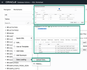Oracle SQL Developer Web: Importing JSON as Rows in a Relational Table