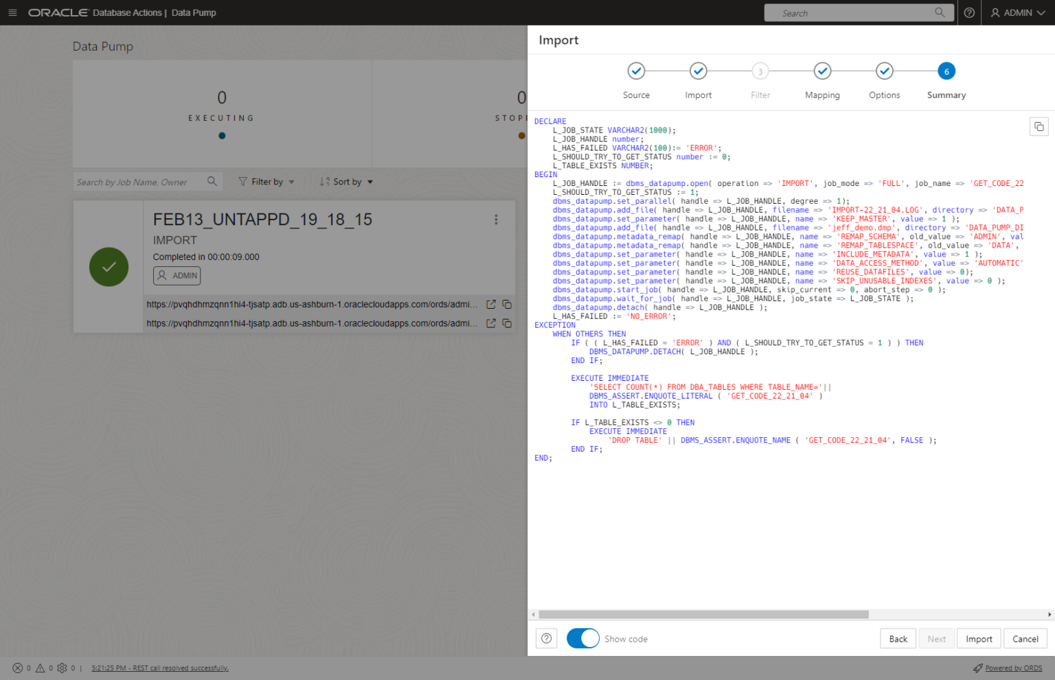 Export Your Oracle Autonomous Database Using Data Pump
