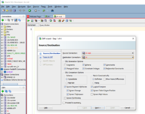 Using SQLcl & Liquibase DIFF command to compare schemas