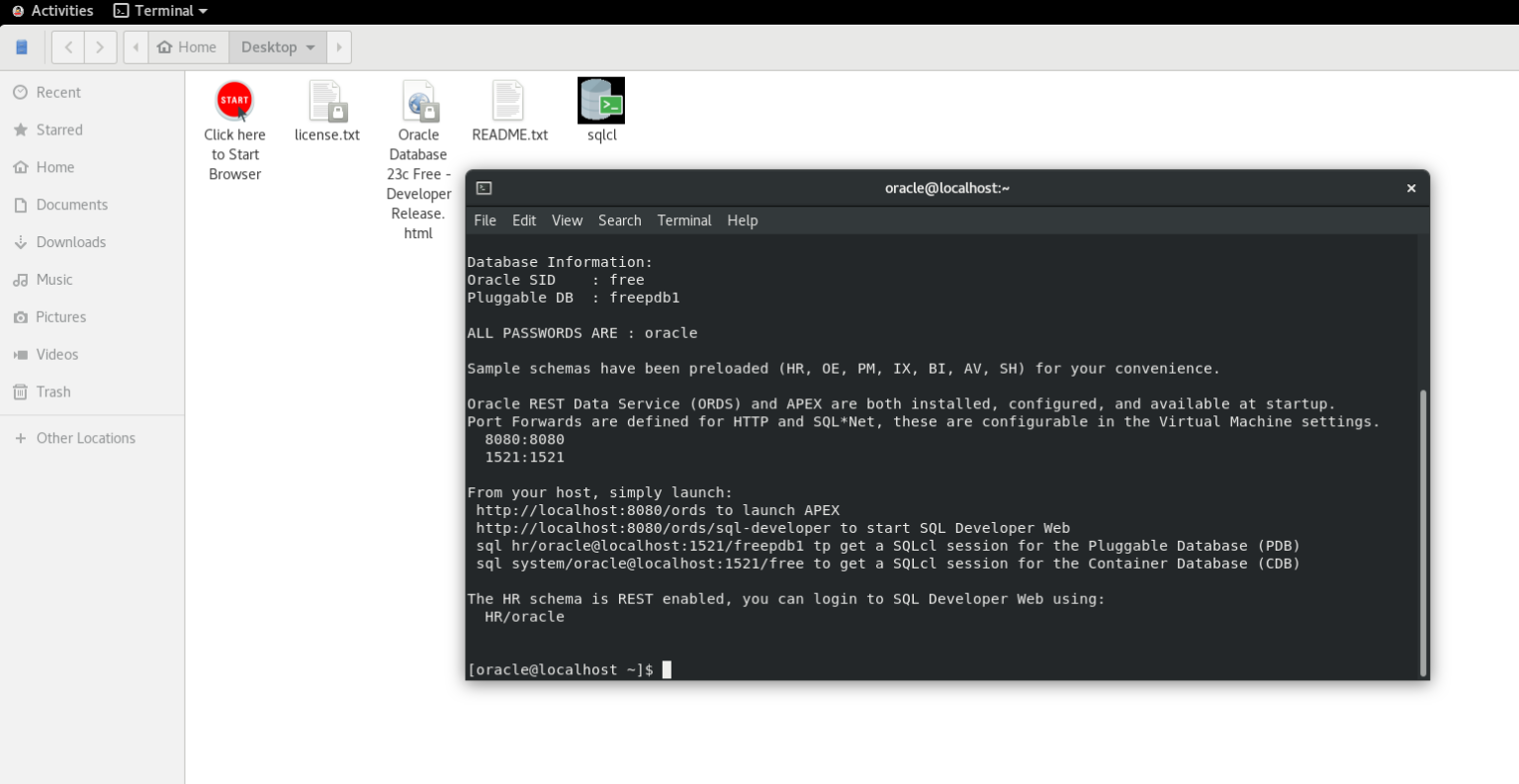 Oracle Database 23ai Free release on VirtualBox