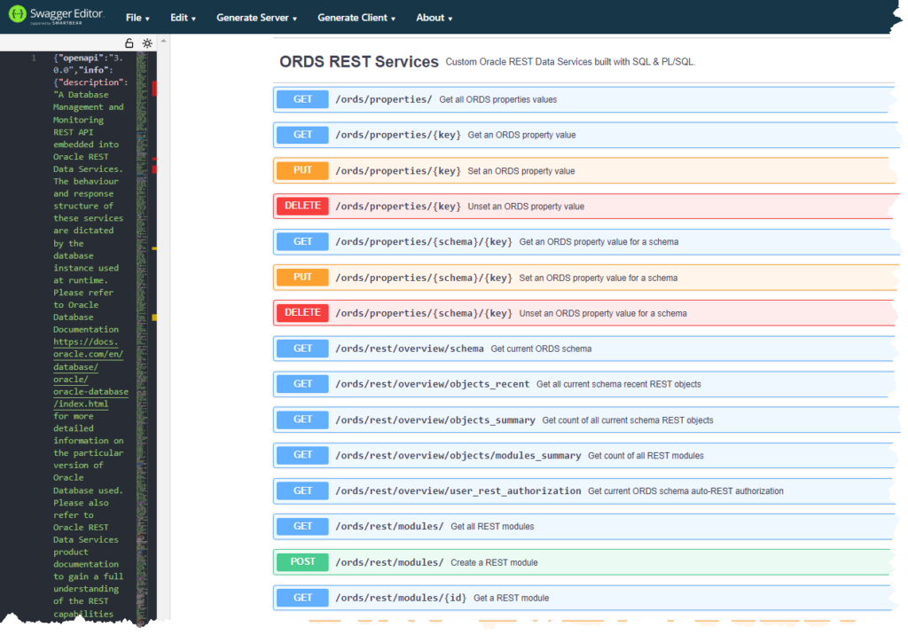 REST APIs to manage your REST APIs in ORDS 23.1