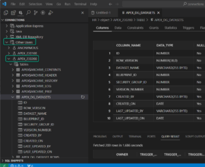 Navigating your schemas/databases in SQLDev for VS Code