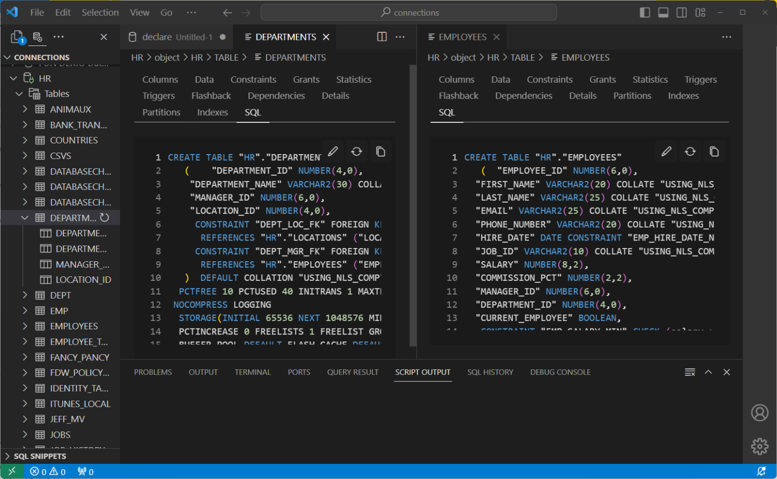 Navigating Your Schemasdatabases In Sqldev For Vs Code