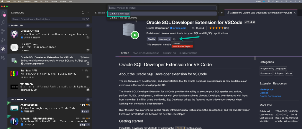 Oracle Sqldev Extension For Vs Code Update 2341 3348