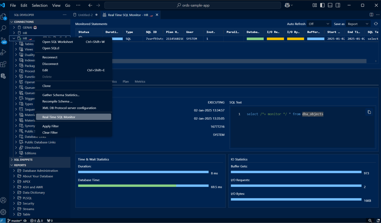 Execution plans in Oracle SQL Developer for VS Code