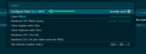 Using SQLcl in SQL Developer for VS Code for MCP with Cline